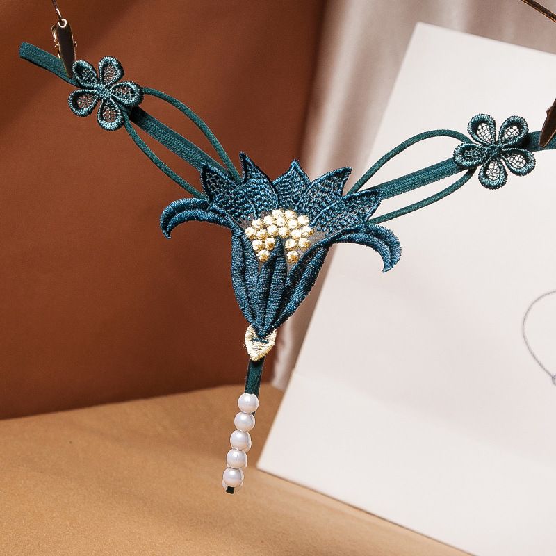 Crotchless Panties - Pearl G Strings NZ - Green| Crazynight